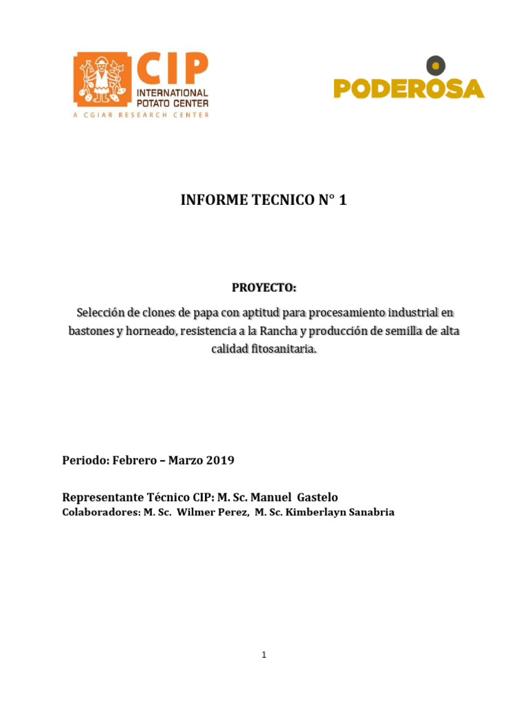 Informe_Tecnico_N_1_Feb_Mar_2019_1391_MIP0_1_ (2019_Technical_Report_Selecci_n_de_clones_de_papa ...