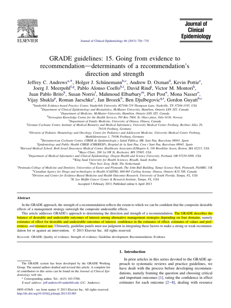 Grade Guidelines - 15 - Going From Evidence To Recommendation | PDF ...