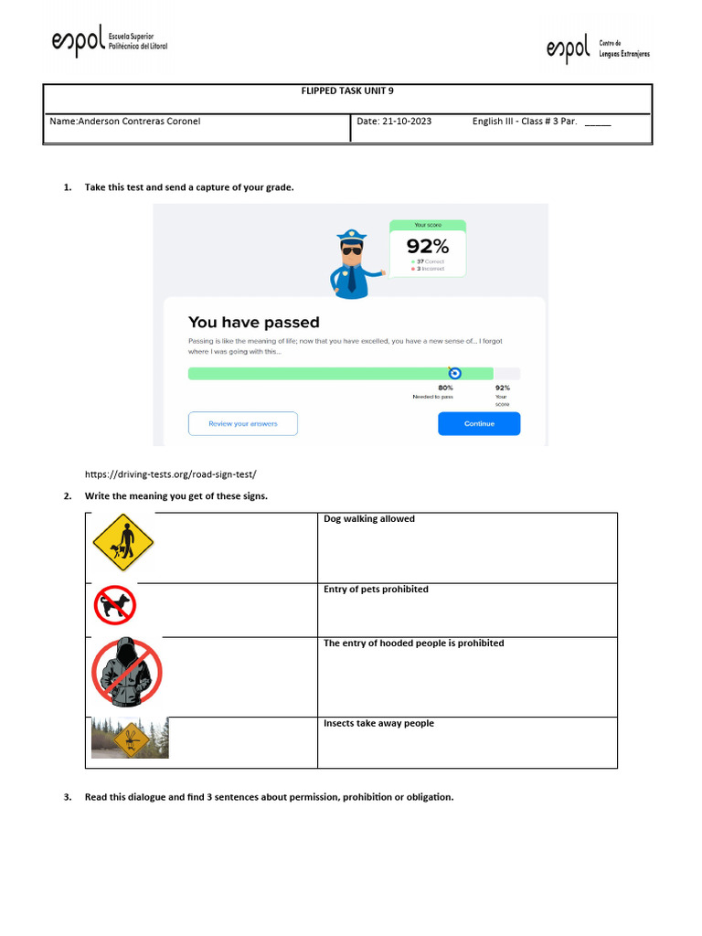 Flipped Task Unit 9 | PDF | Animals And Humans