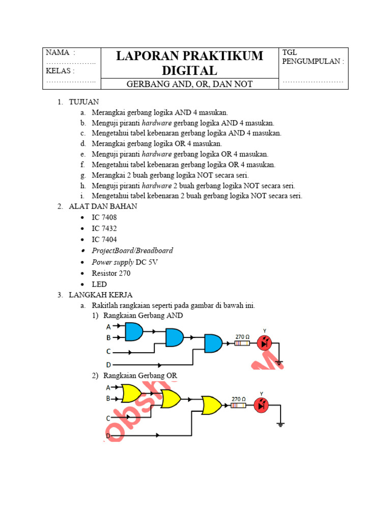 Laporan Praktikum 1 - Digital | PDF