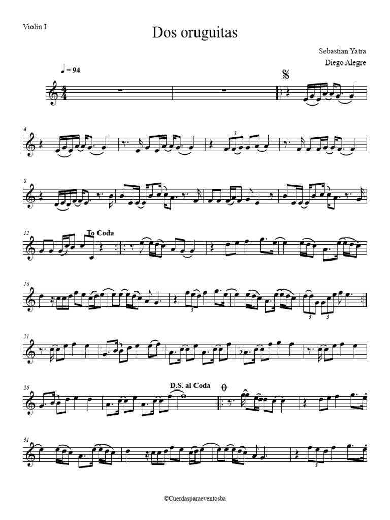 Dos Oruguitas - Violin I | PDF