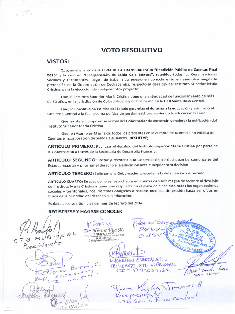 Voto Resolutivo | PDF