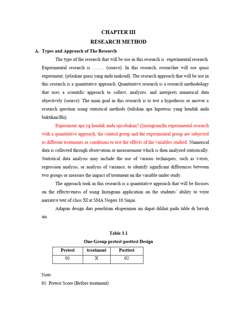 Chapter Iii Proposal Pdf Experiment Statistics
