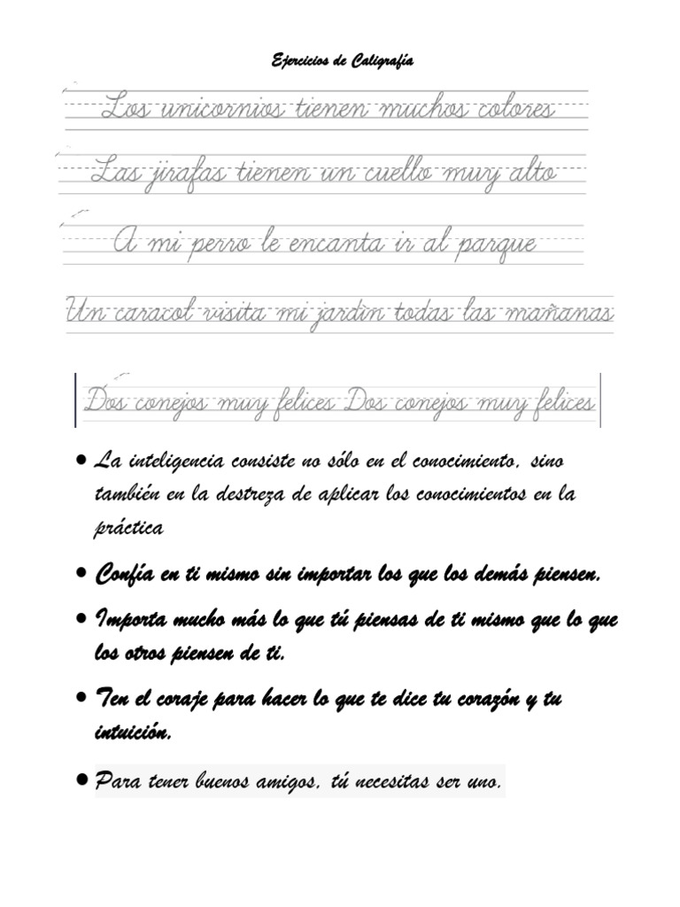 Ejercicios de Caligrafía | PDF | León
