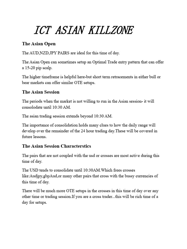 Ict Asian Killzone | PDF