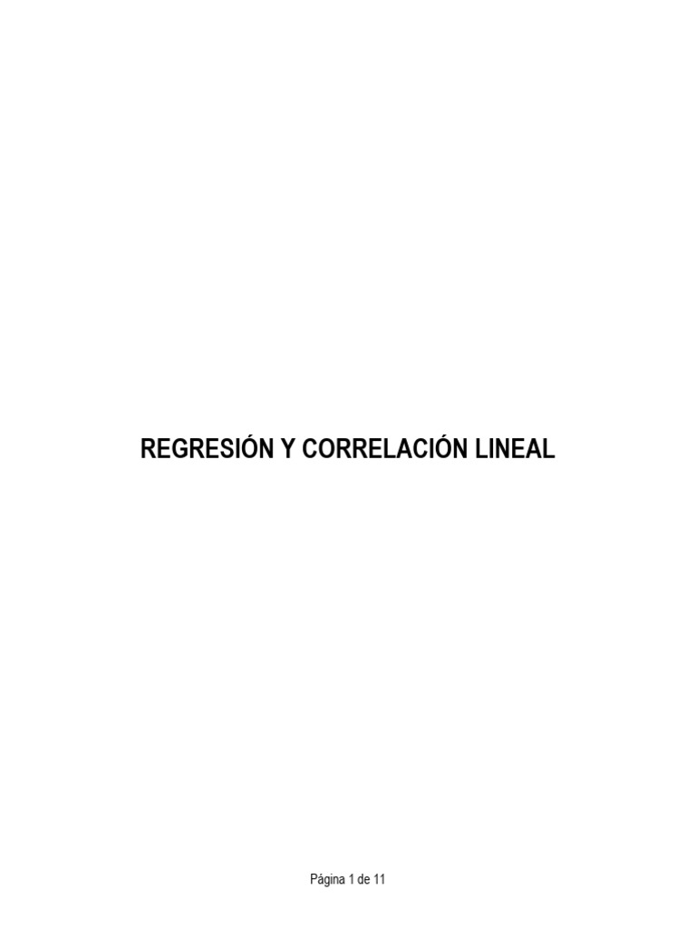 Regresion y Correlacion Lineal | PDF | Análisis de regresión | Mínimos cuadrados