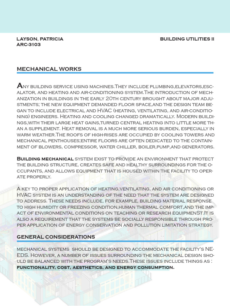 Building Mechanical Systems Overview | PDF | Electromechanical ...