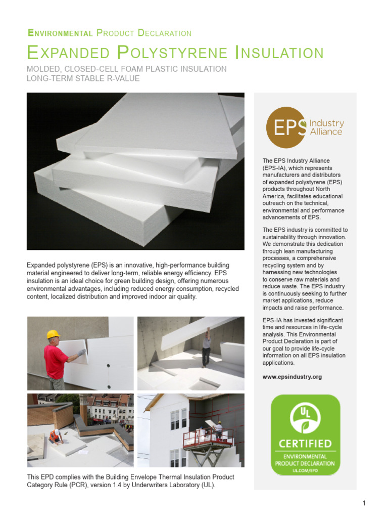 EPS Insulation EPD | PDF | Life Cycle Assessment | Polystyrene