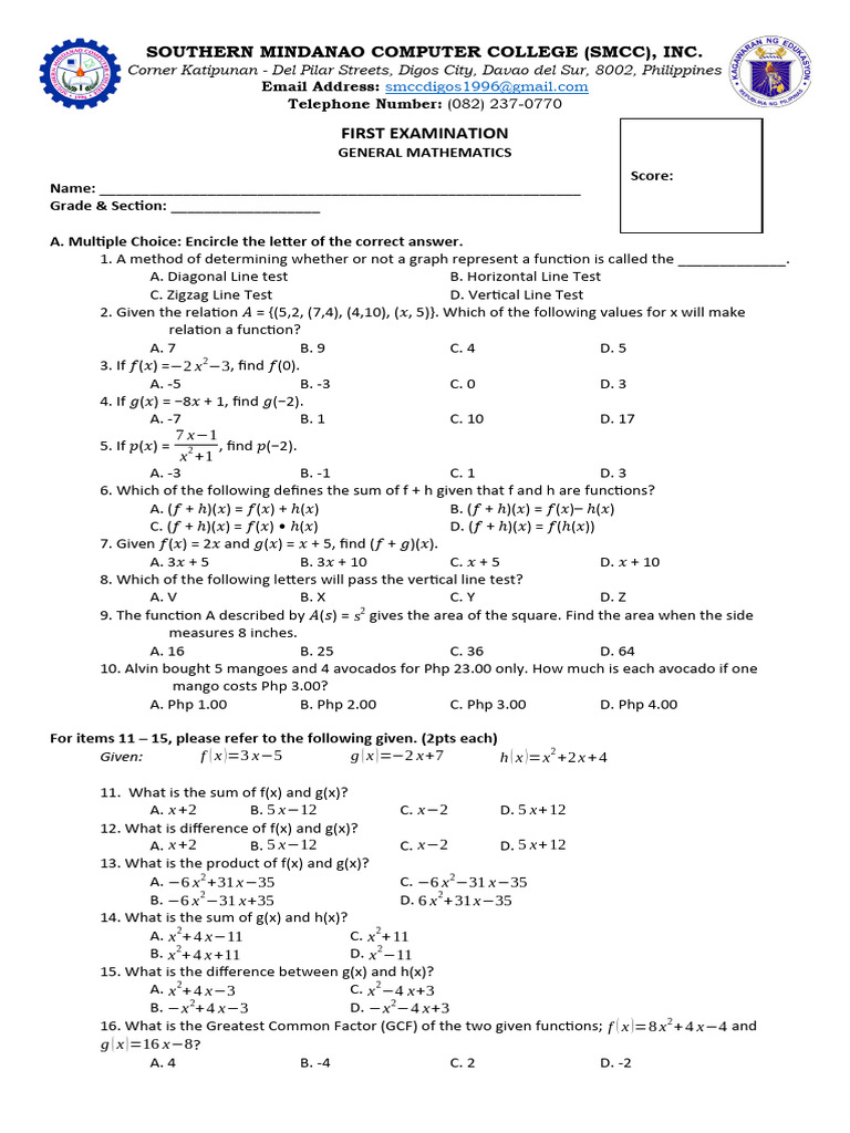 GENERAL MATHMATICS | PDF | Mathematical Concepts | Mathematical Relations