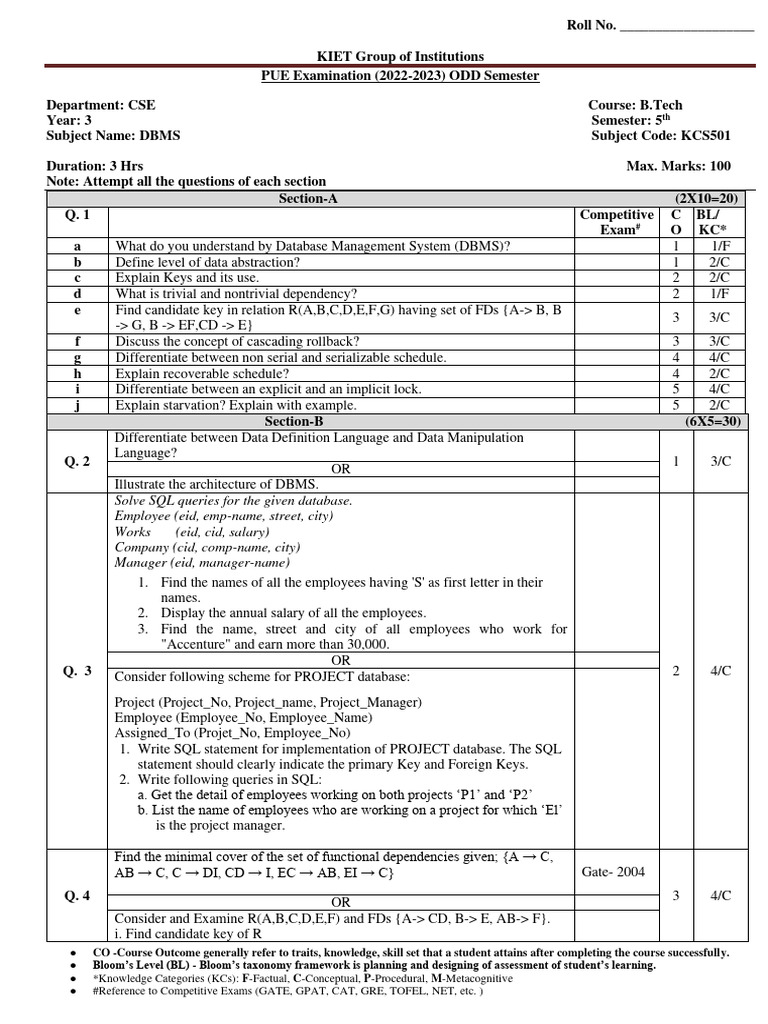 Pue DBMS 2022-2023 | PDF | Databases | Database Transaction