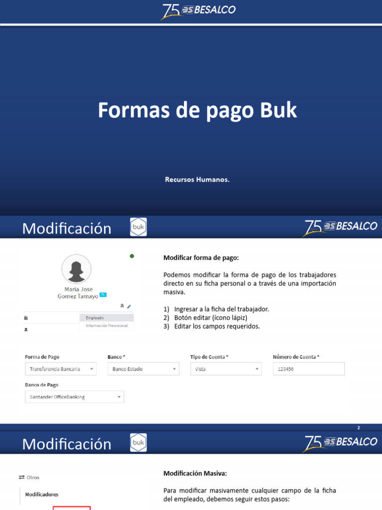Instructivo Formas de Pago BUK | PDF | Bancos | Informática