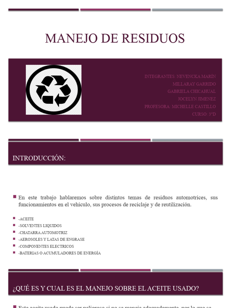 Manejo de Residuos | PDF | Residuos | Reciclaje Manejo de Residuos | PDF | Residuos | Reciclaje