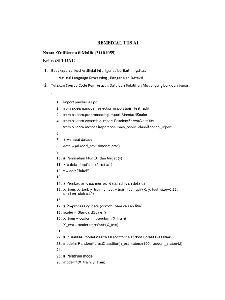 Remedial Uts Ai | PDF | Computers