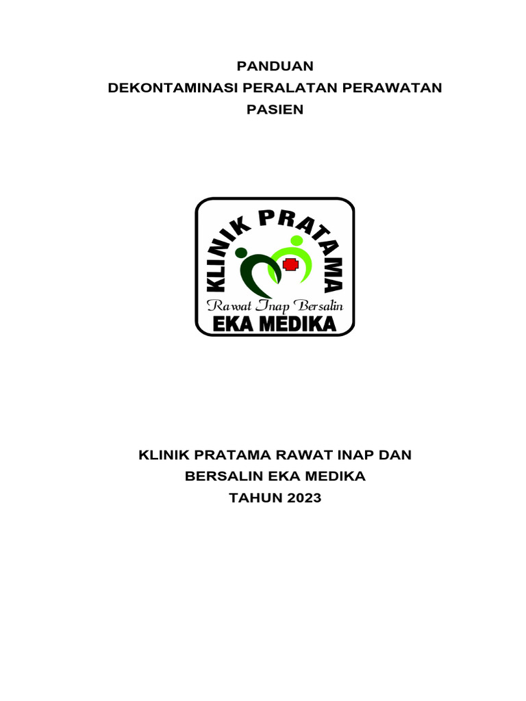 Panduan Dekontaminasi Peralatan Perawatan Pasien SDH Diedit | PDF