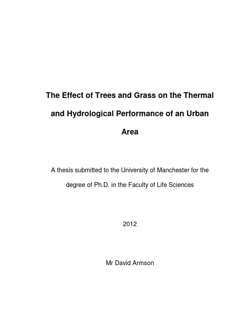 Effect Trees and Grass Thermal and Hydrological Performance of A Urban ... Effect Trees and Grass Thermal and Hydrological Performance of A Urban ...