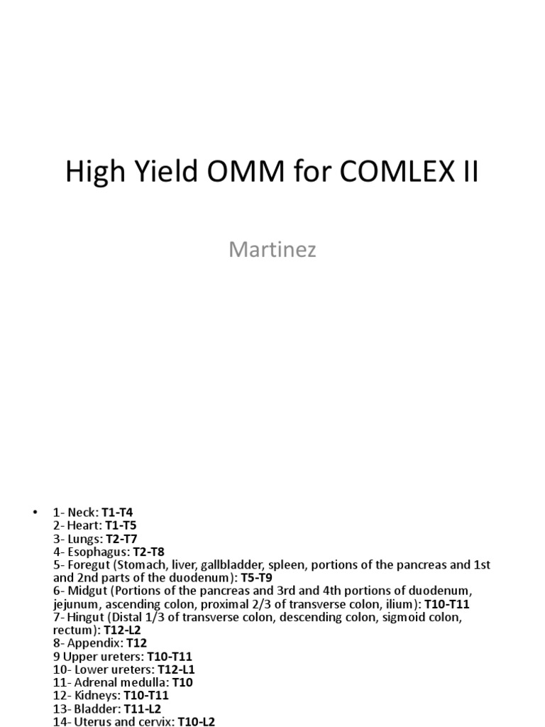 High Yield Omm For Comlex II | PDF | Anatomical Terms Of Motion ...
