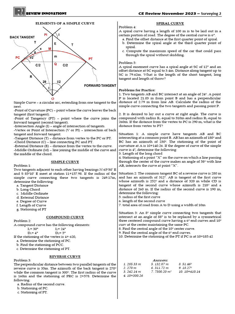 Surveying 2 | PDF | Tangent | Angle