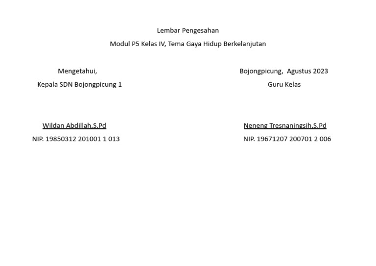 Lembar Pengesahan Modul p5 | PDF