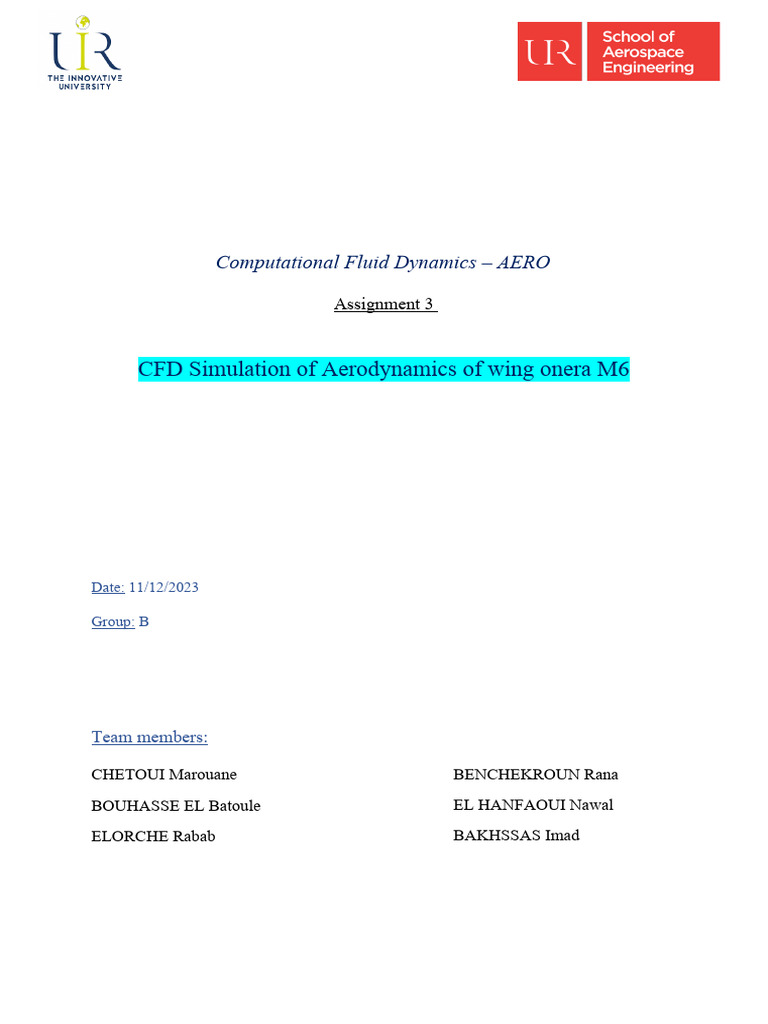 CFD Analysis of ONERA M6 Wing | PDF | Computational Fluid Dynamics ...