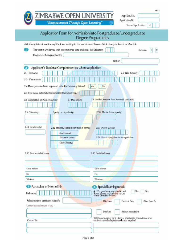 ZOU-application_form | PDF