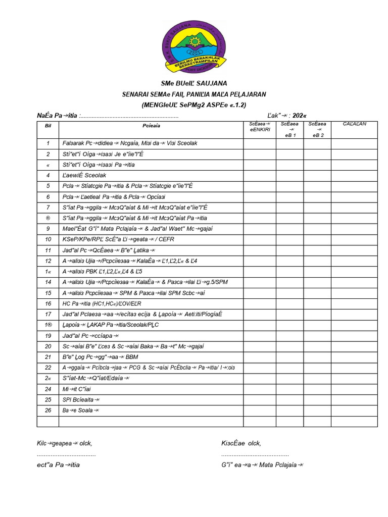 Senarai Semak Fail | PDF