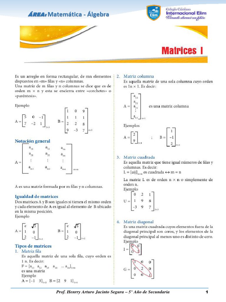 Matrices 1 | PDF