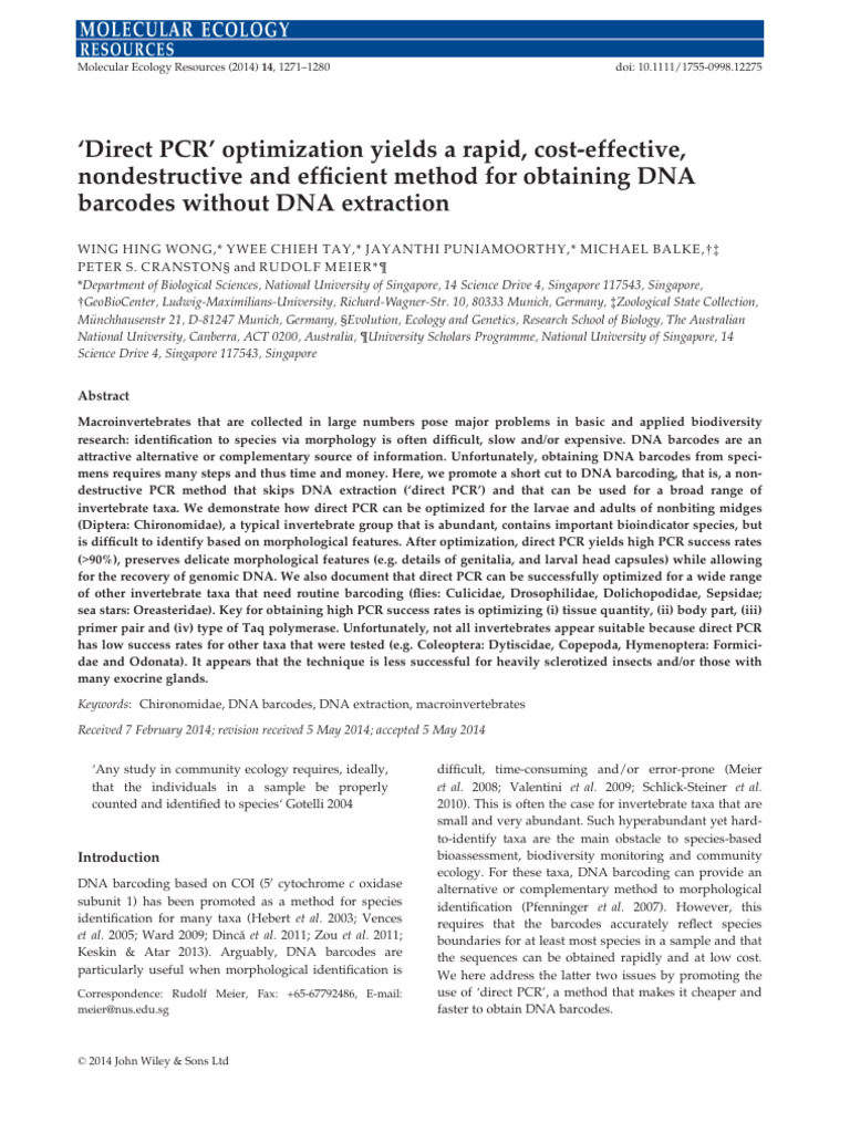 Direct PCR 5 | PDF | Polymerase Chain Reaction | Taq Polymerase