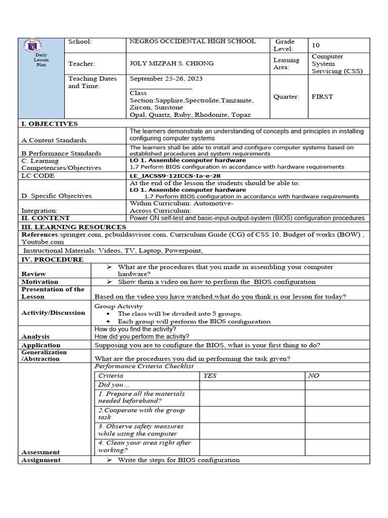 Lesson Plan | PDF | Learning | Curriculum