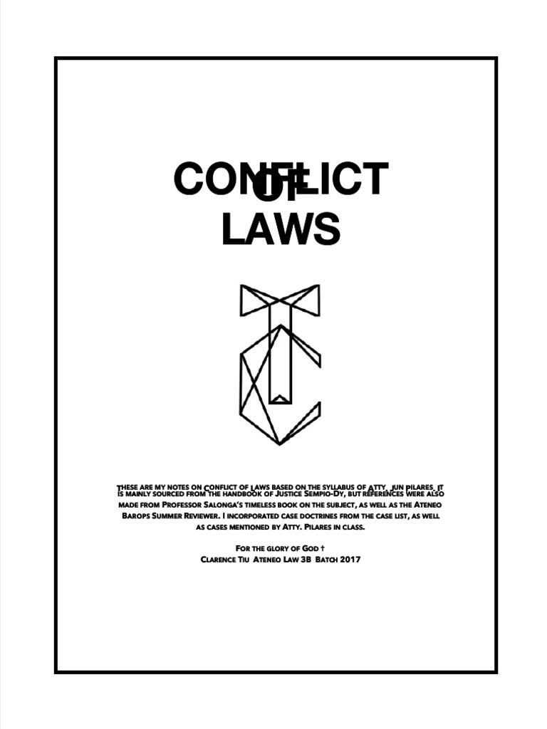 PDF Clarence Tiu Conflict of Laws Notes Last Edit June 2017 Compress | PDF