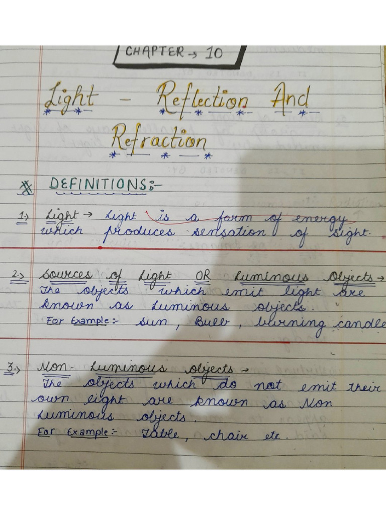 Reflection (Class 10) | PDF