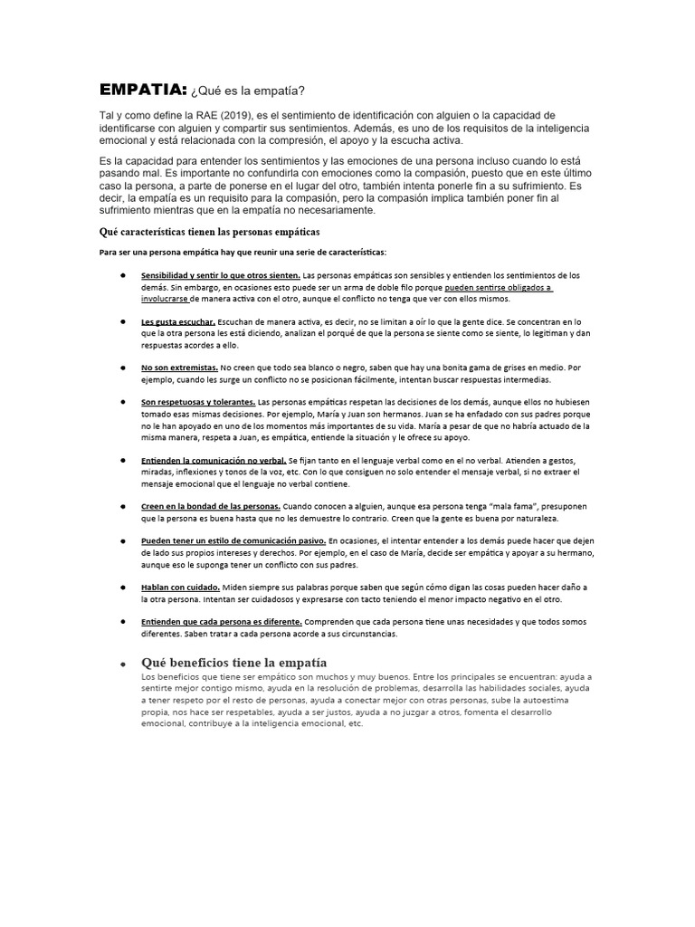 Claves para Desarrollar la Empatía | PDF | Las emociones | Empatía