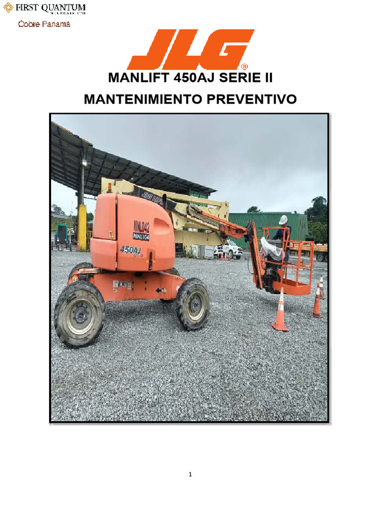 Mantenimiento Preventivo Manlift 450AJ | PDF | Aceite de motor | Tornillo