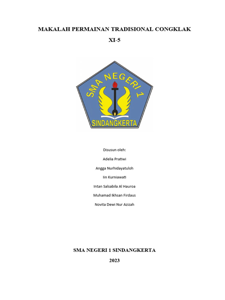 Makalah Permainan Tradisional Congklak | PDF | Game & Aktivitas