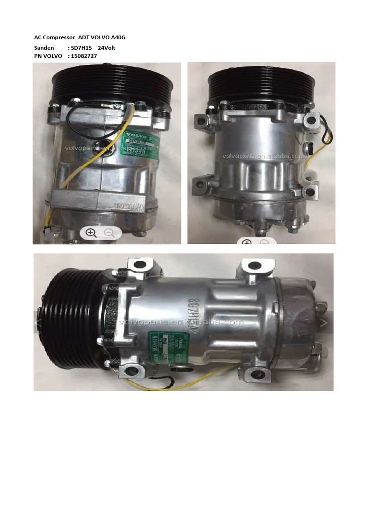 AC Compressor - VOLVO A40G - Sanden SD7H15 | PDF