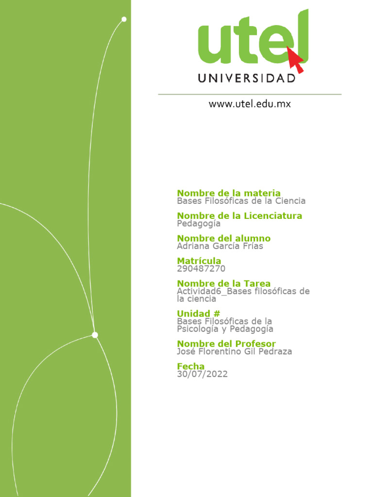 Actividad6_Bases filosóficas de la ciencia | PDF | Monismo | Problema ...