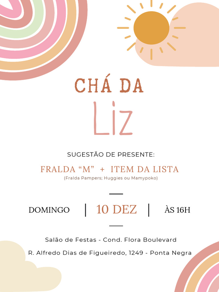 Convite Chá Da Liz.. | PDF
