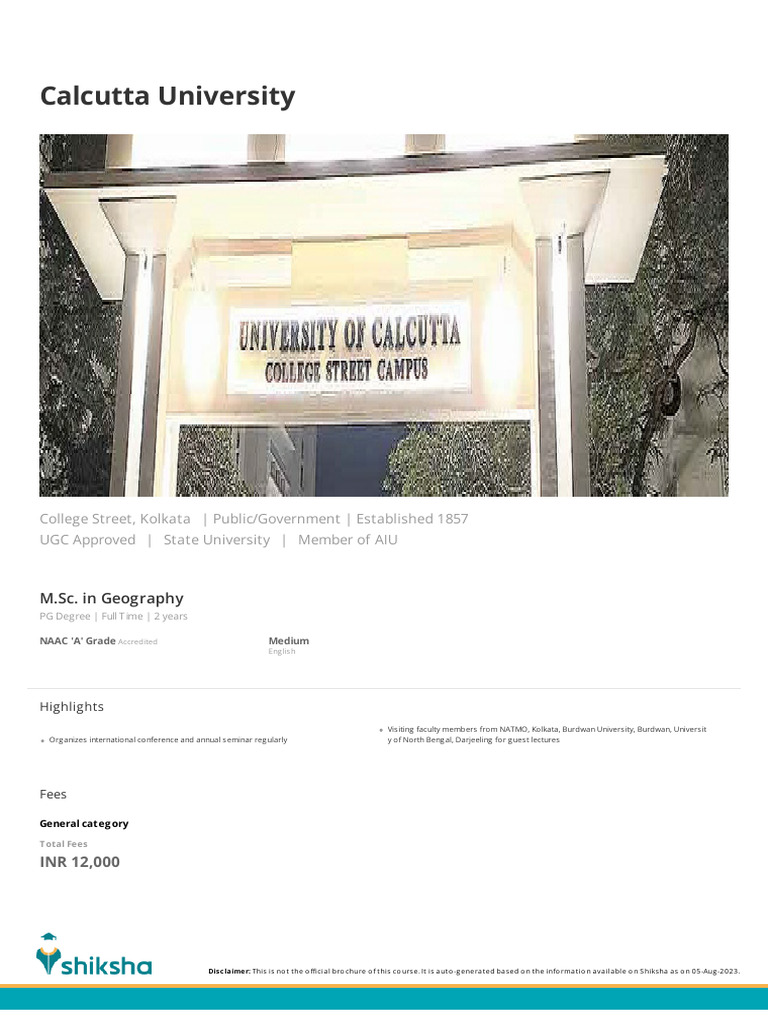 Calcutta University | PDF