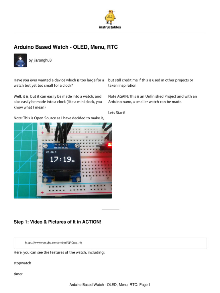 Arduino Based Watch Oled Menu Rtc Pdf Arduino Computer Engineering 2858