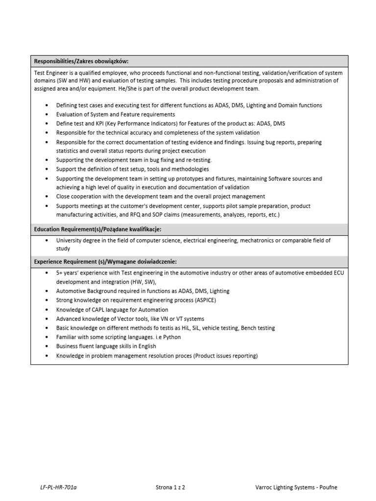 Lead Coc Engineer2 | PDF | Engineering | Science