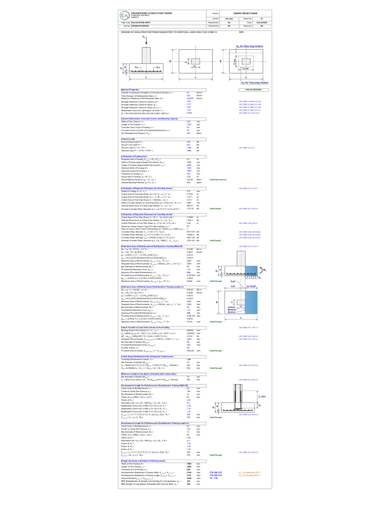 EA - Design of Isolated Footings Subjected To Vertical Load Only ACI ...