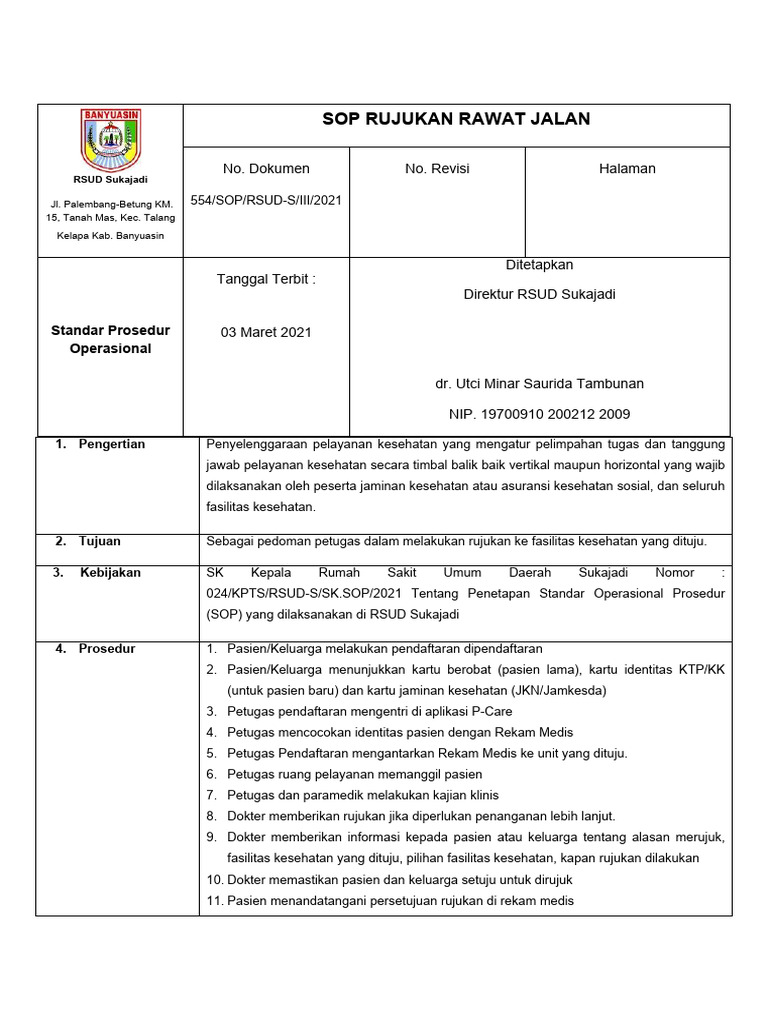 Sop Rujukan Rawat Jalan | PDF