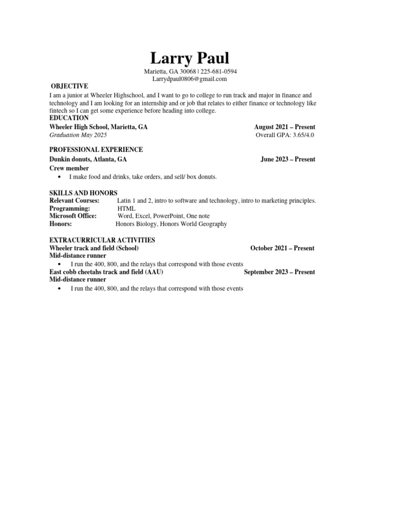 Larrys Resume 2023 | PDF