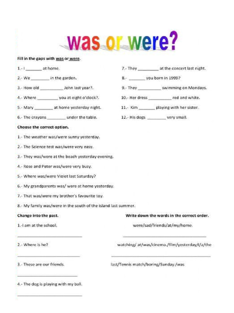 Was Were | PDF