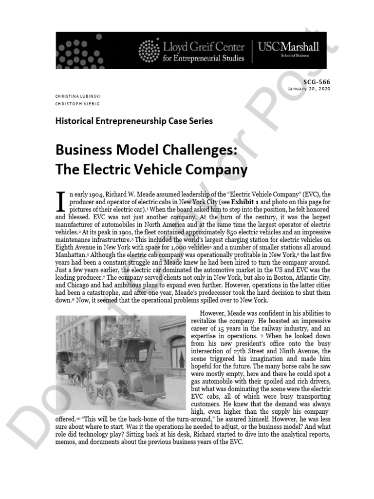 Business Model Challenges, The Electric Vehicle Company | PDF | Car ...
