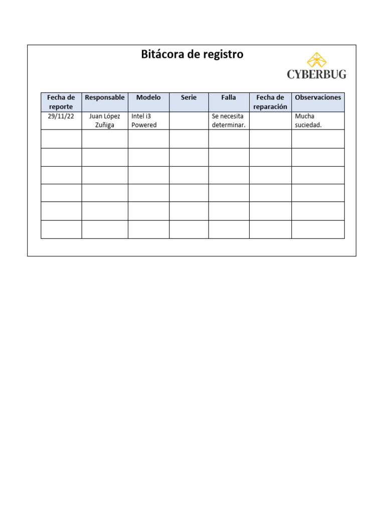Bitácora de Registro | PDF | Bienes manufacturados | Informática