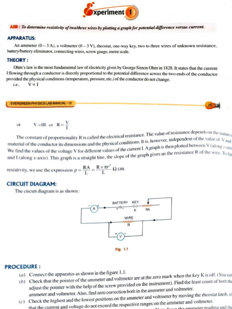 Physics Practicals | PDF | Electrical Resistance And Conductance | Resistor