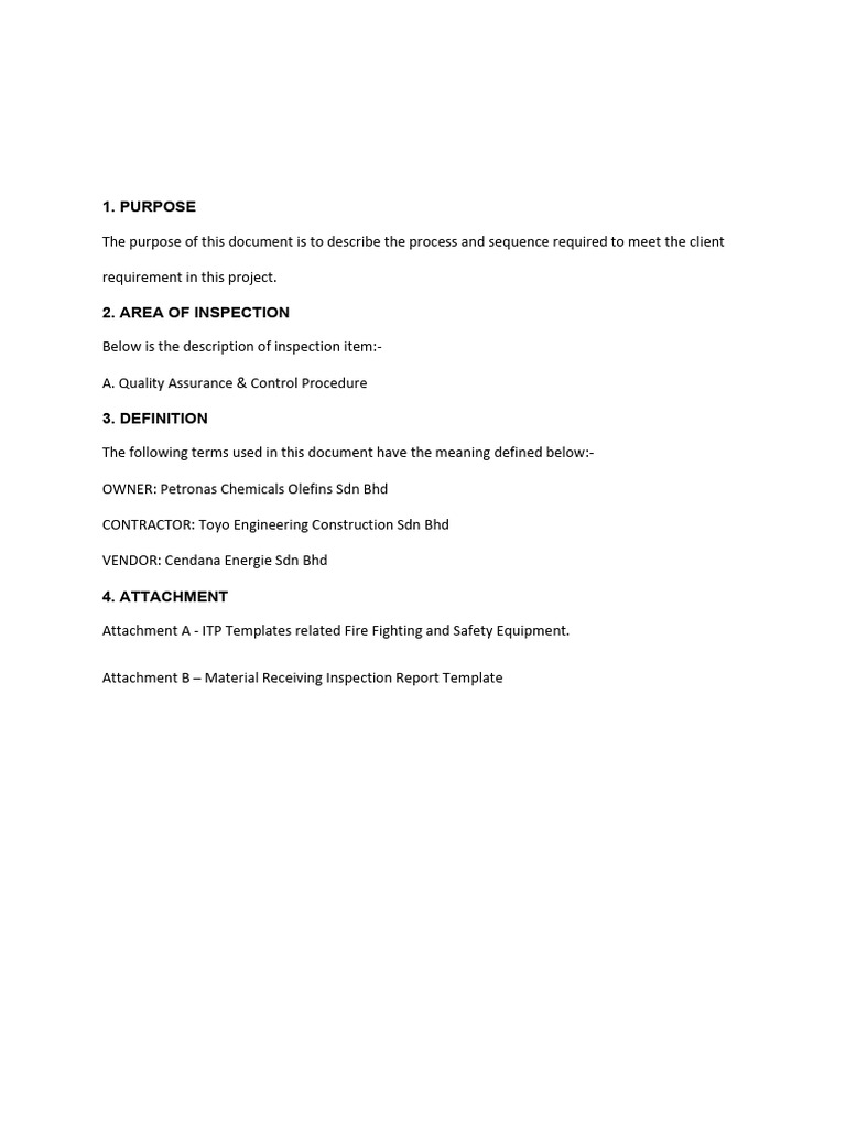 ITP Template | PDF | Business Process