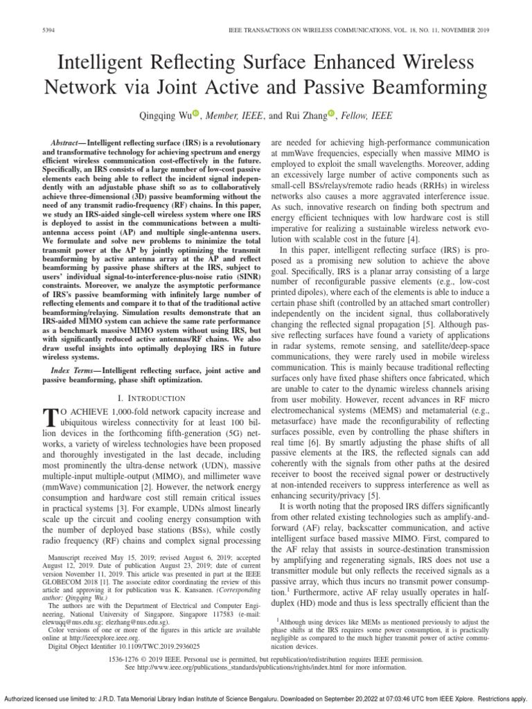 Intelligent Reflecting Surface Enhanced Wireless Network Via Joint ...