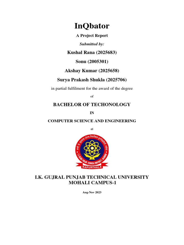 Final Project - Inqbator | PDF | Mentorship | Entrepreneurship Final Project - Inqbator | PDF | Mentorship | Entrepreneurship