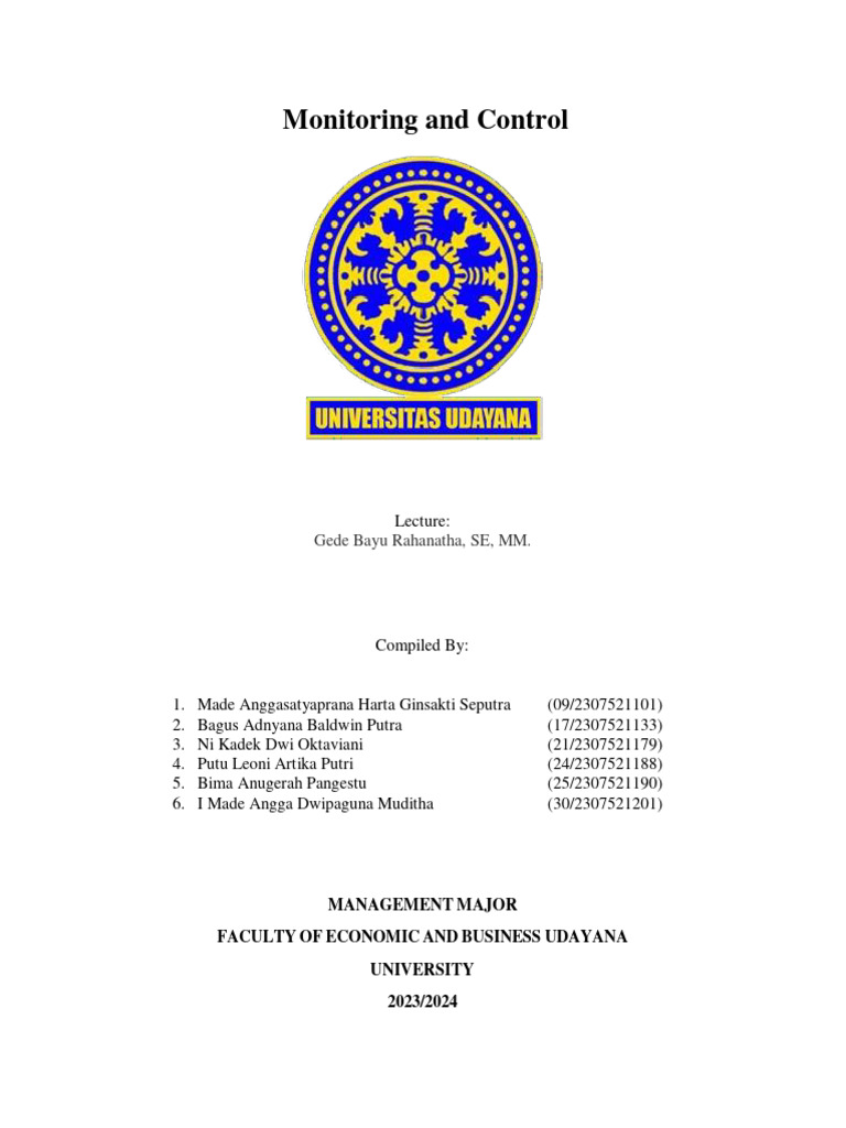 Monitoring and Control Group 6 Paper | PDF | Goal | Empowerment